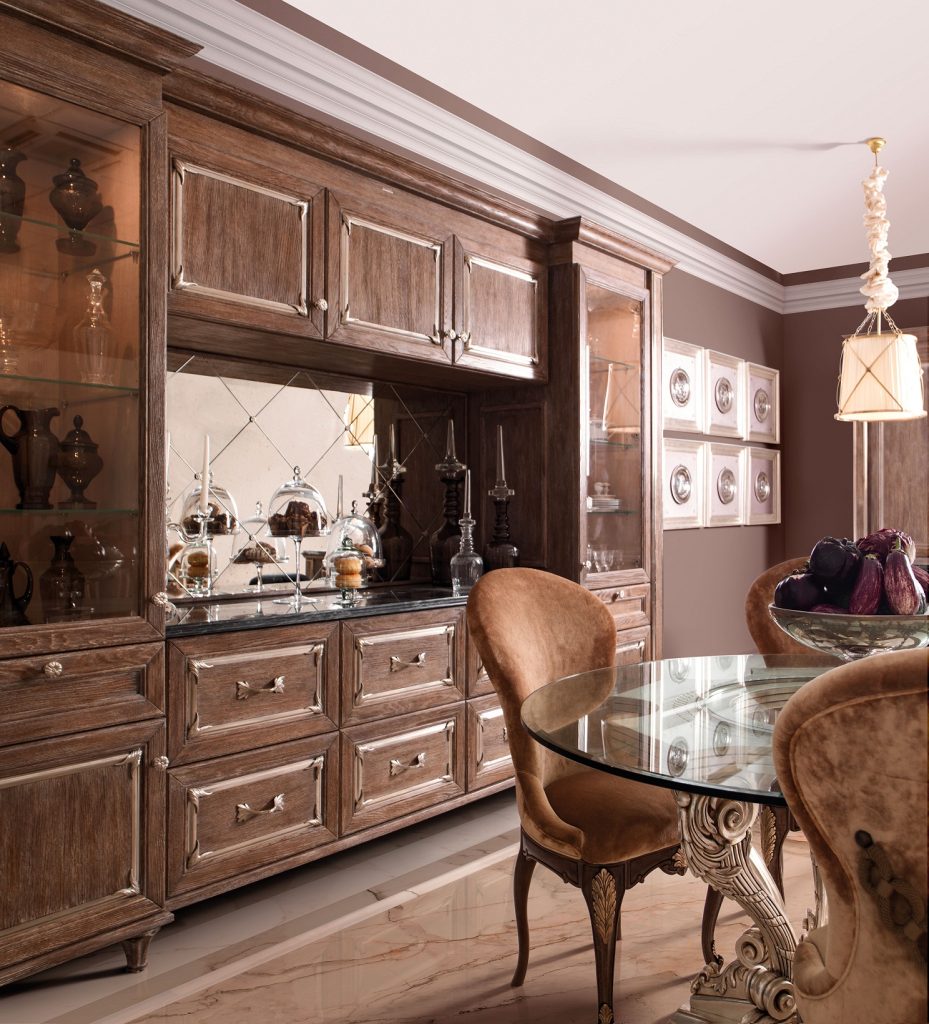 Retro, klasyczne, drewniane meble kuchenne